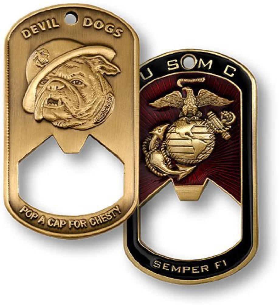 U.S. Marine Corps Semper Fi Devil Dogs Dog Tag Bottle Opener | Armed ...